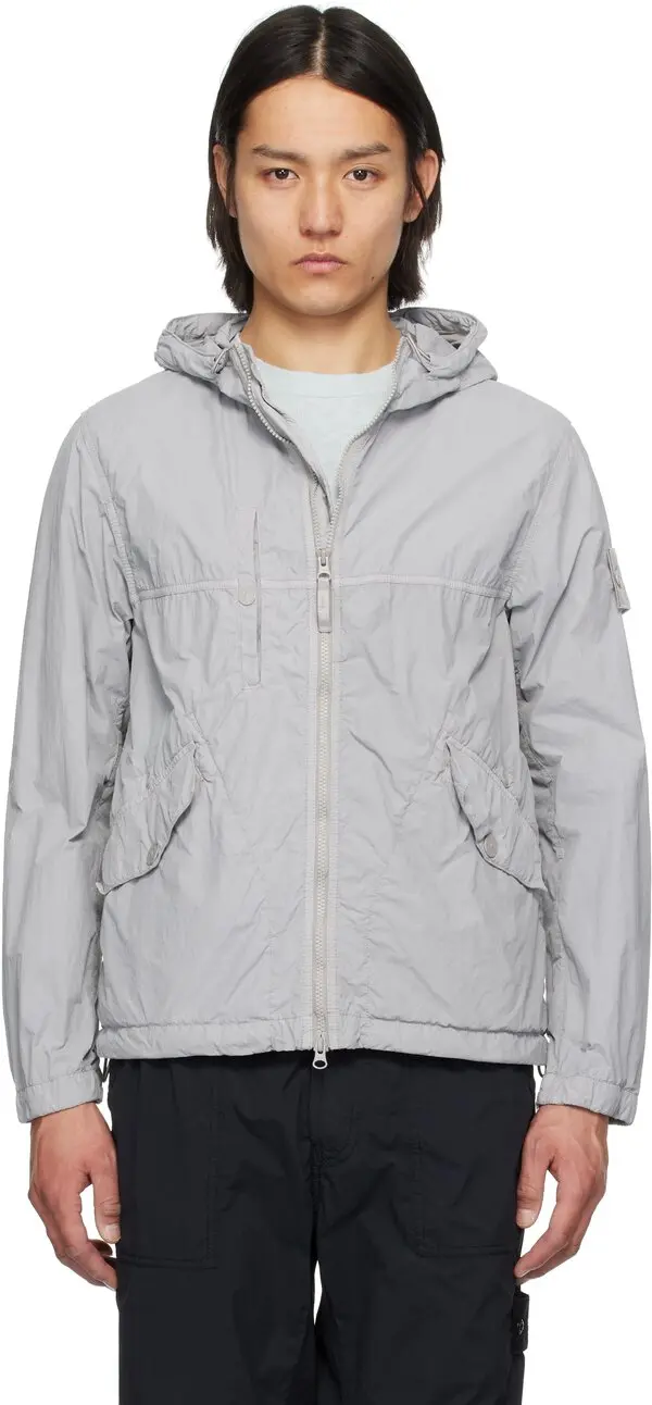 Stone Island Gray Nylon Smerigliato Ghost Jacket - V0064 Dust